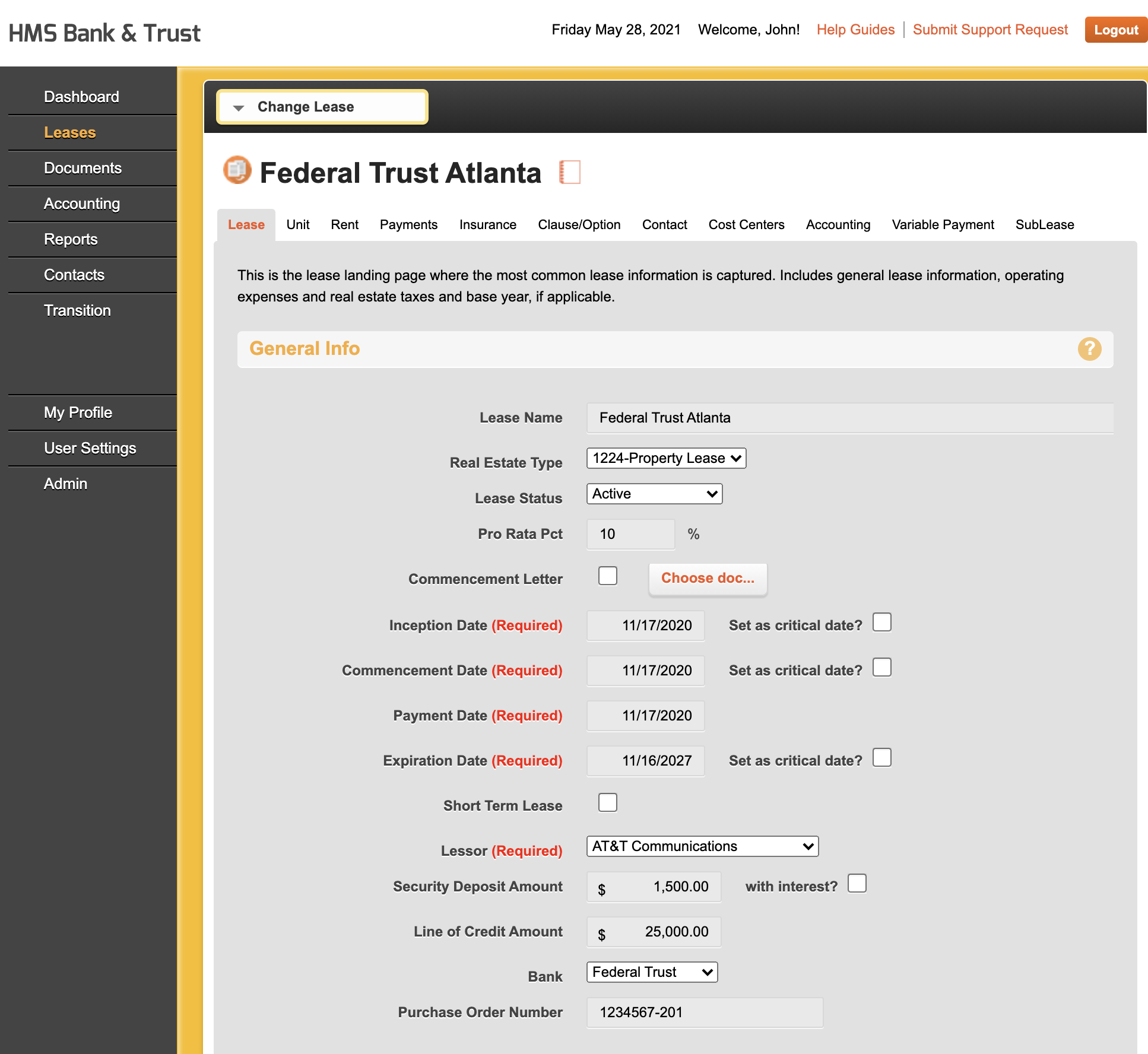 Entering and Maintaining General Lease Information – iLeasePro