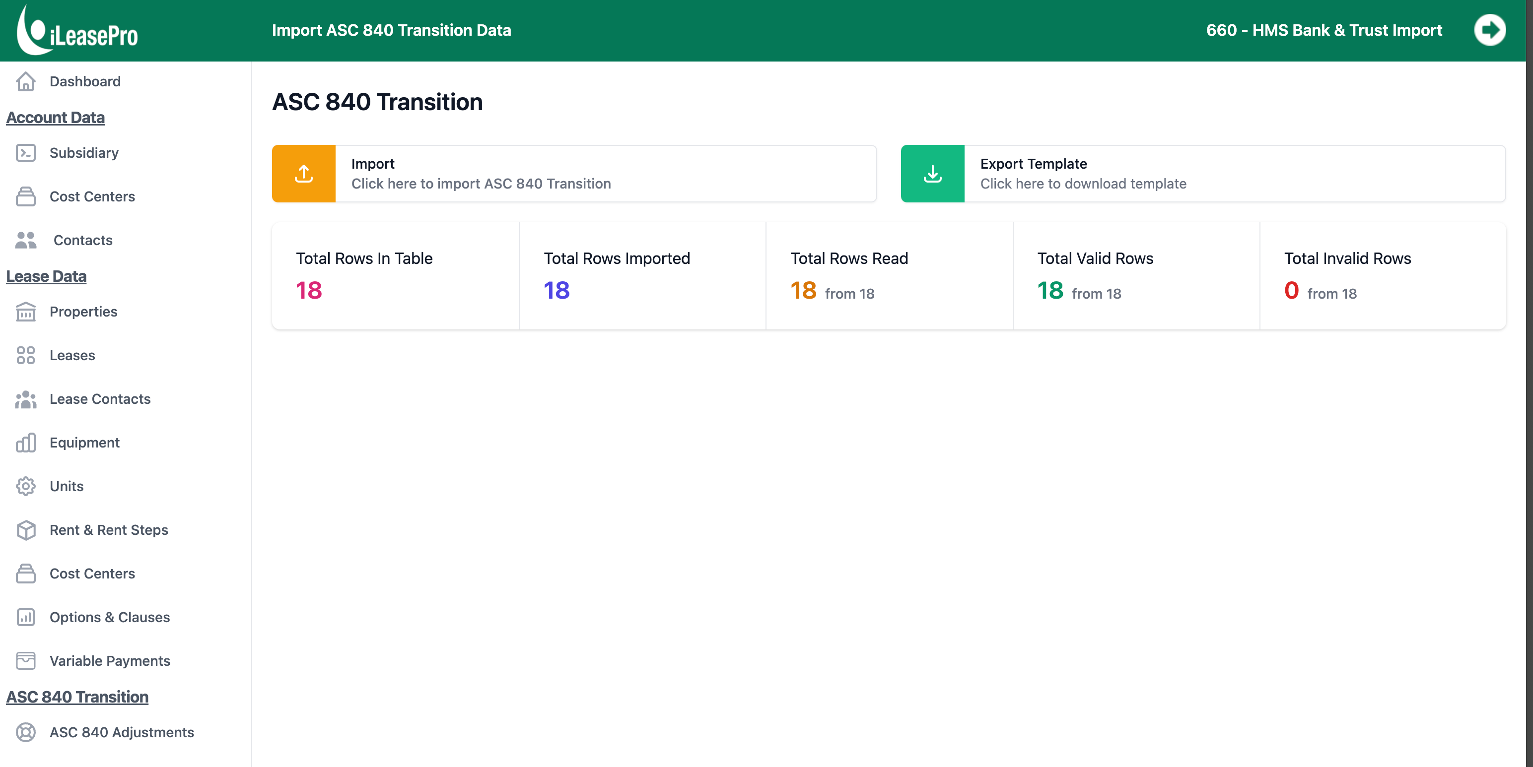 Importing ASC 840 Adjustments – iLeasePro